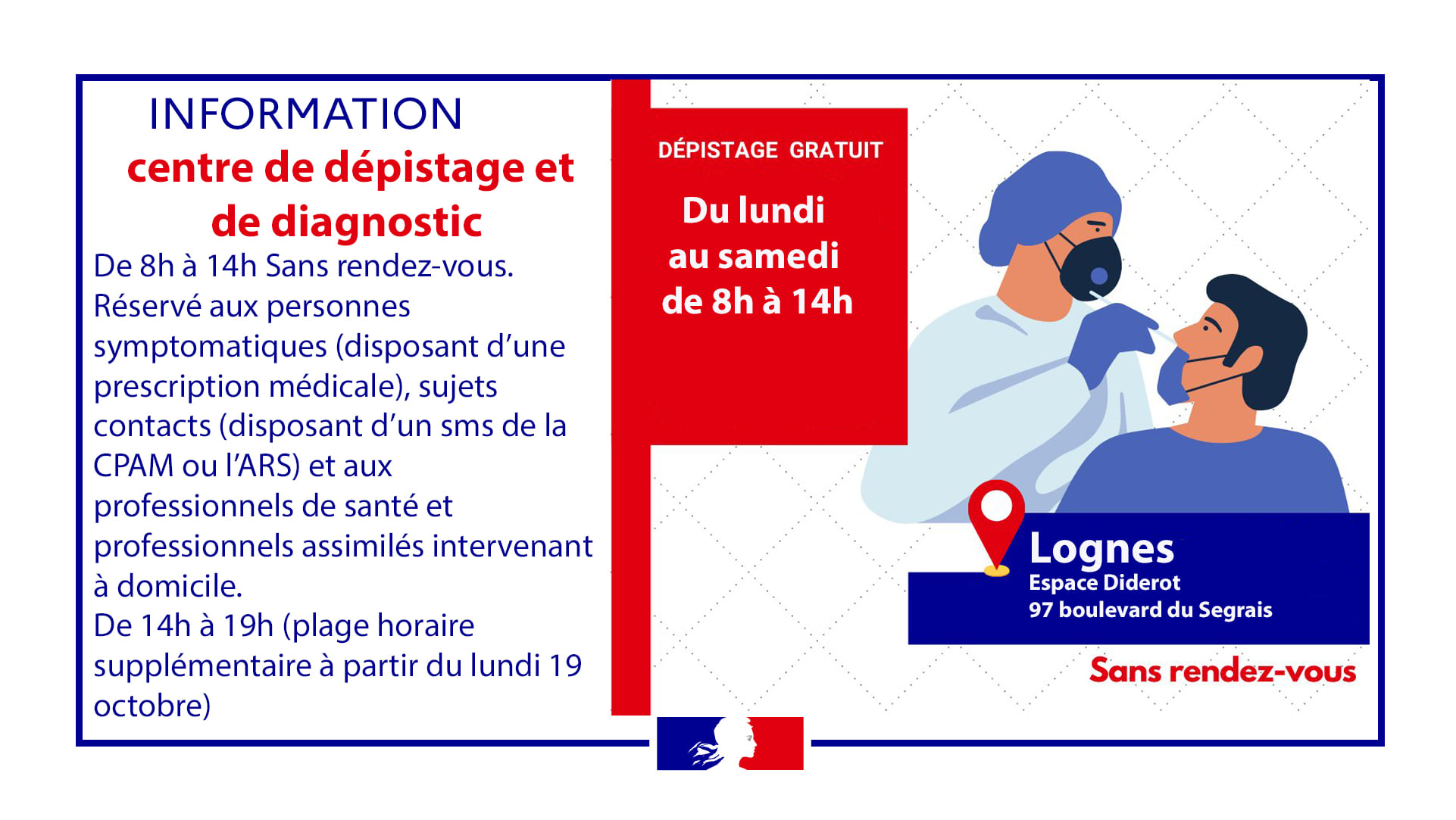 Centre de dépistage et de diagnostic covid19